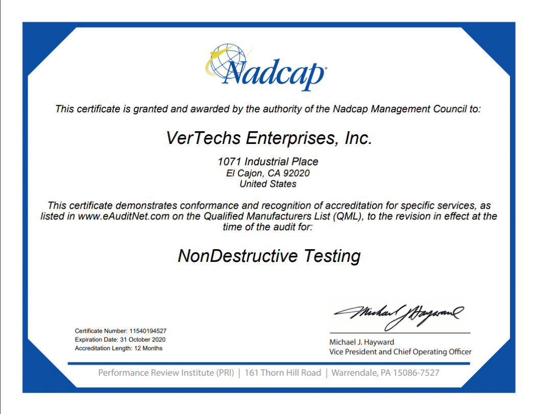 Non-Destructive Testing for the Aerospace Industry by VerTechs ...